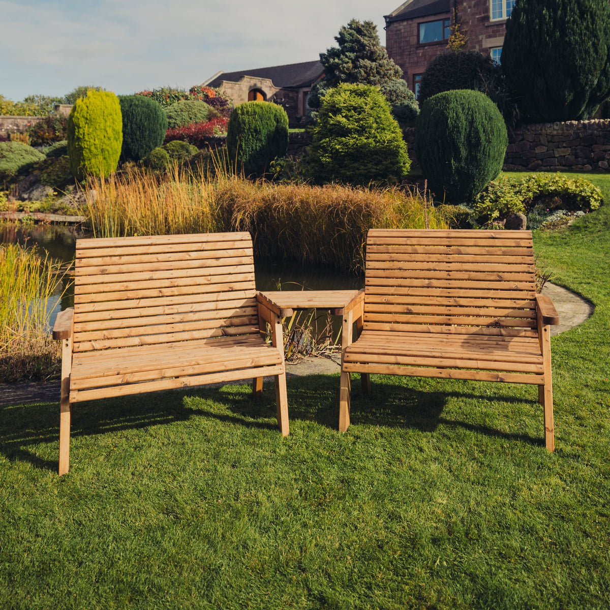 Valley 4 Seat Set 2 X 2 Seat Benches Angled – Churnet Valley Garden ...
