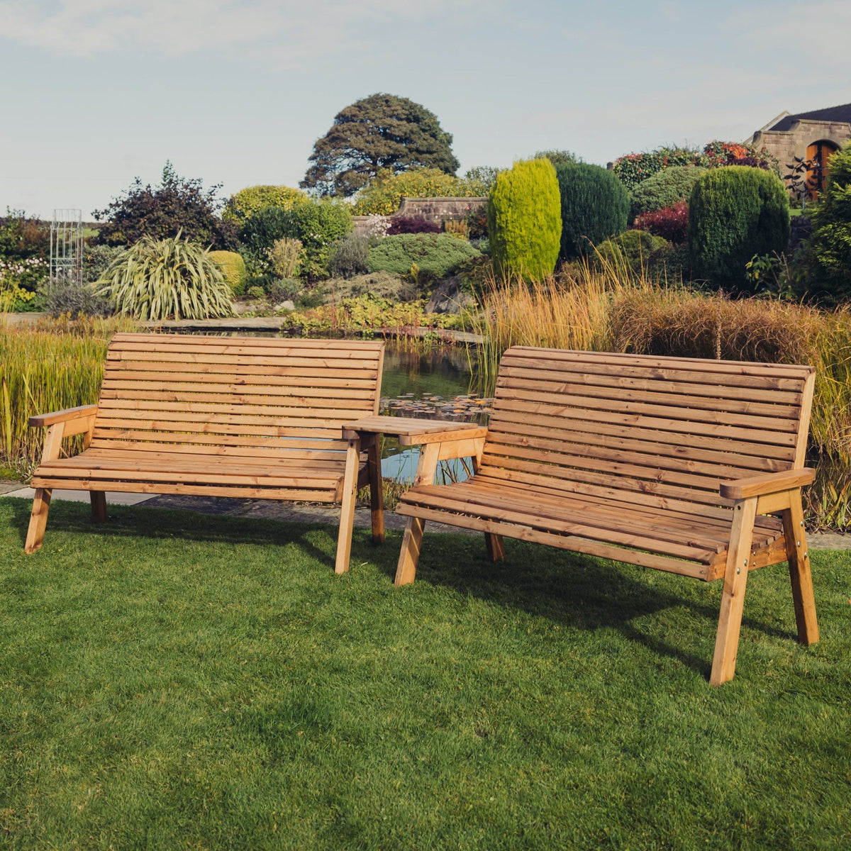 Valley 6 Seat Set 2 X 3 Seat Benches Angled – Churnet Valley Garden ...